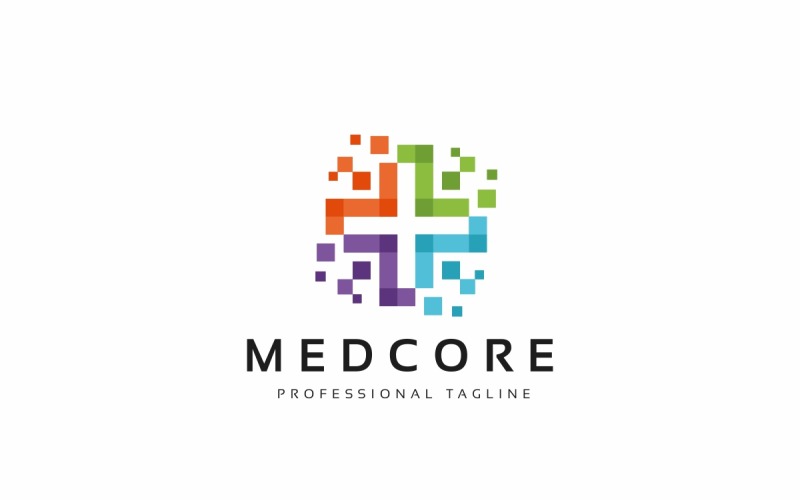 Szablon kolorowe logo Medcore Cross #242845 - TemplateMonster