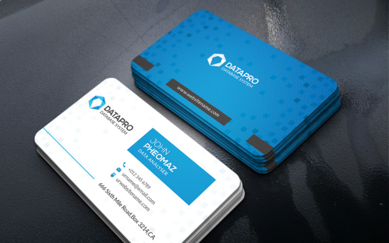 Data Business Card Template - 02 #243100 - TemplateMonster
