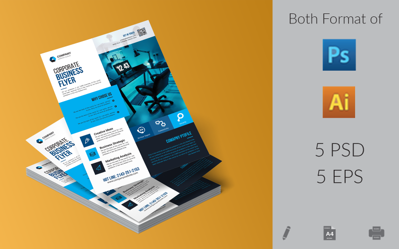 Company Project Business Flyer V.021 - TemplateMonster