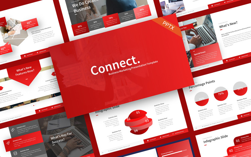 Connect Business Modèle PowerPoint moderne - TemplateMonster