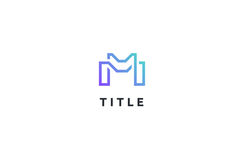 Różnorodna nowoczesność M Line Shade Monogram Logo Tech
