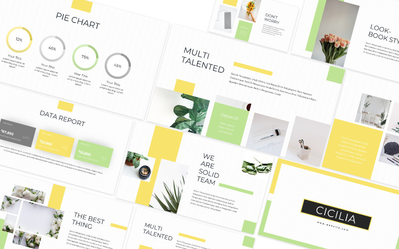 Modèle PowerPoint simple Cicilia #243892 - TemplateMonster