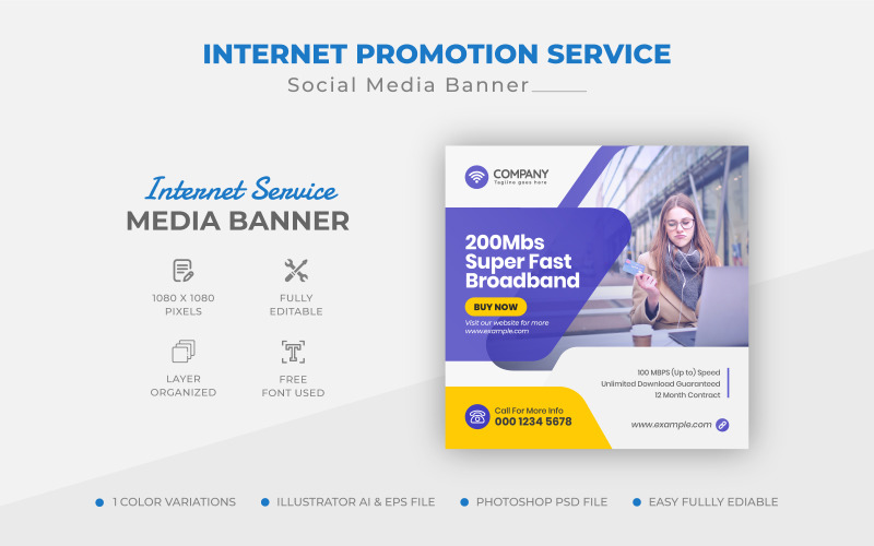 Internet Service Instagram Post Design Template
