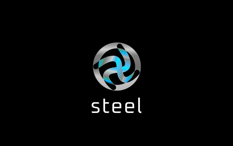 Futuristic Dynamic Steel Gradient Logo - TemplateMonster