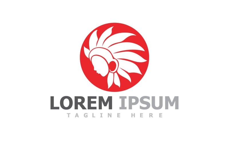 Indian Apache Chief Mascot Logo Template V5