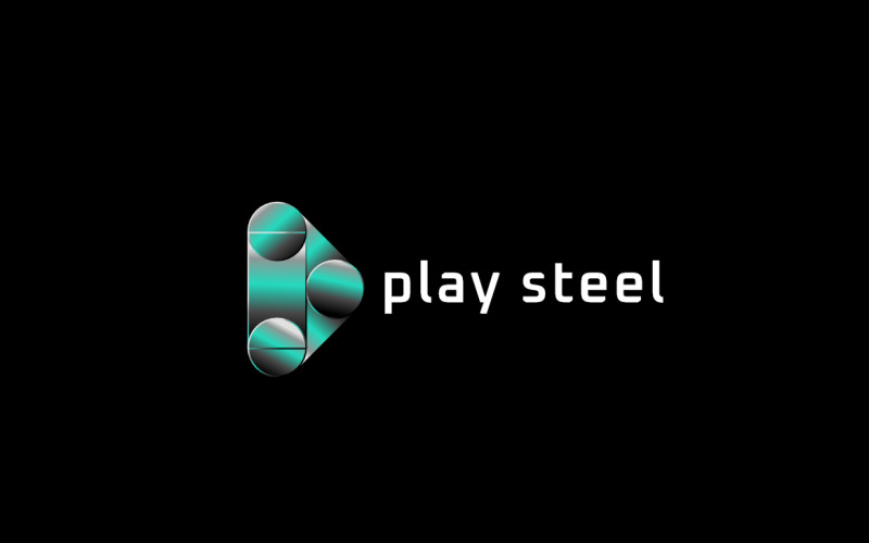 Play Steel Gradient Unique Game Logo - TemplateMonster