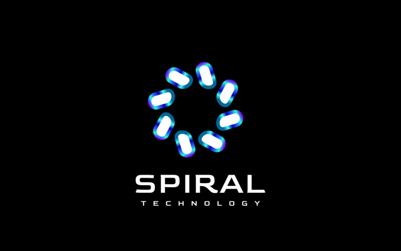 Tech Move-Logo mit blauem Farbverlauf - TemplateMonster