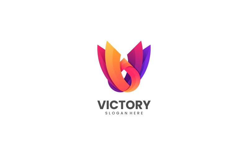Letter V Gradient Colorful Logo Template - TemplateMonster