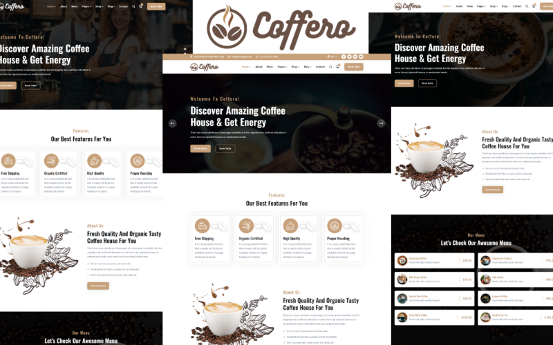 16+ Coffee Shop Bootstrap HTML-webbplatsmallar - TemplateMonster