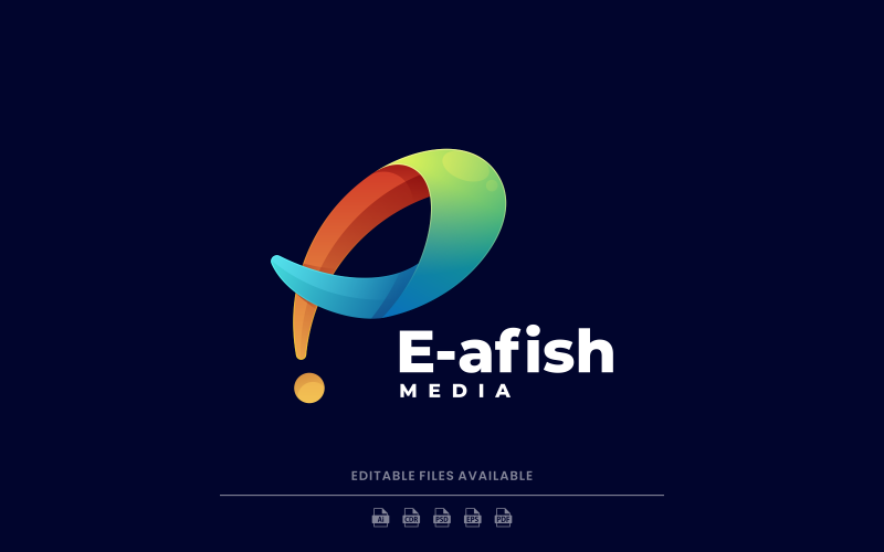 Letter E - Fish Gradient Logo #247257 - TemplateMonster