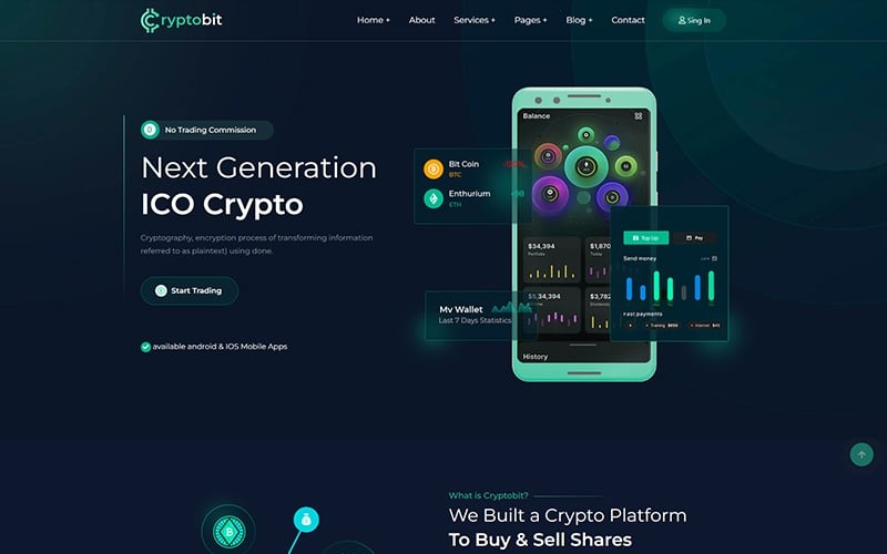 Cryptobit Cryptocurrency T HTML5 Template - TemplateMonster