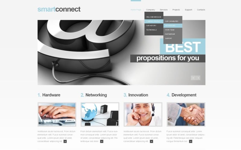 Free Networking Website Template #248084 - TemplateMonster