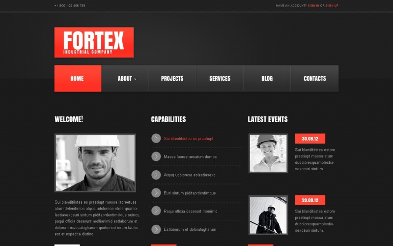 Modello di sito Web di ingegneria civile gratuito