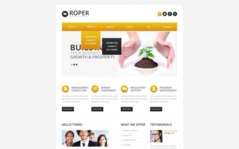 Modello di sito web responsive per consulenza gratuita