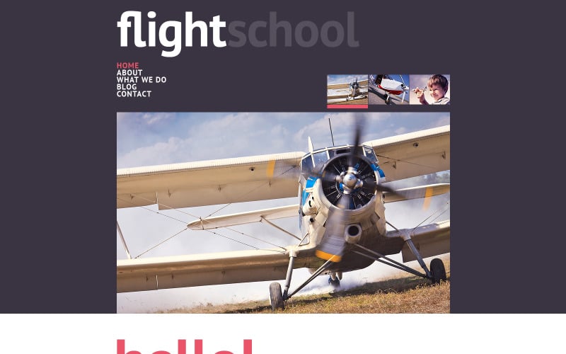 Free Flight School Responsive Website Template