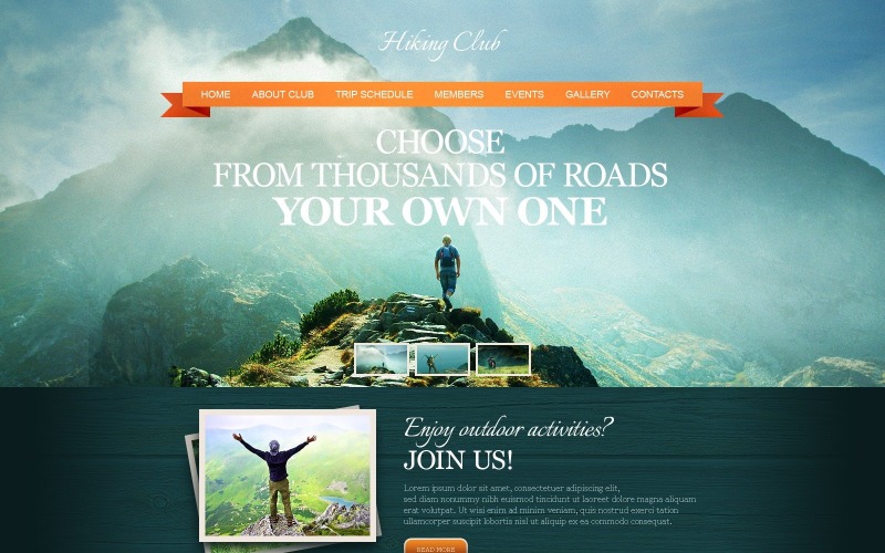 Free Hiking Website Template #248438 - TemplateMonster