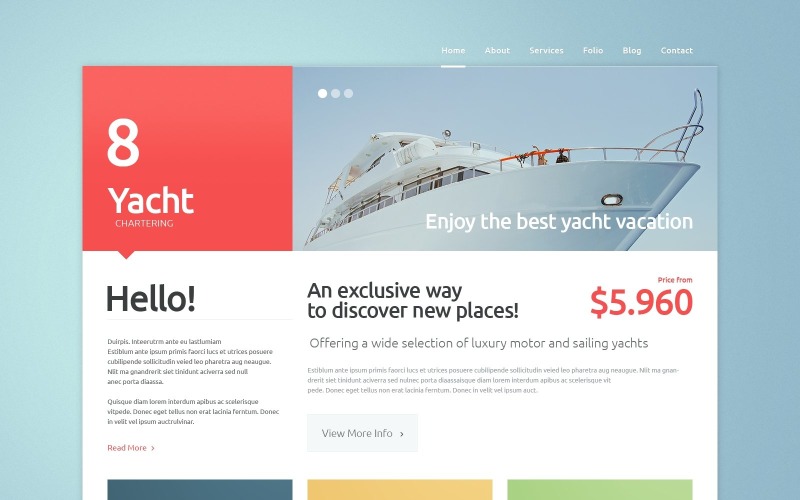 Kostenlose Responsive Website-Vorlage für Yachting