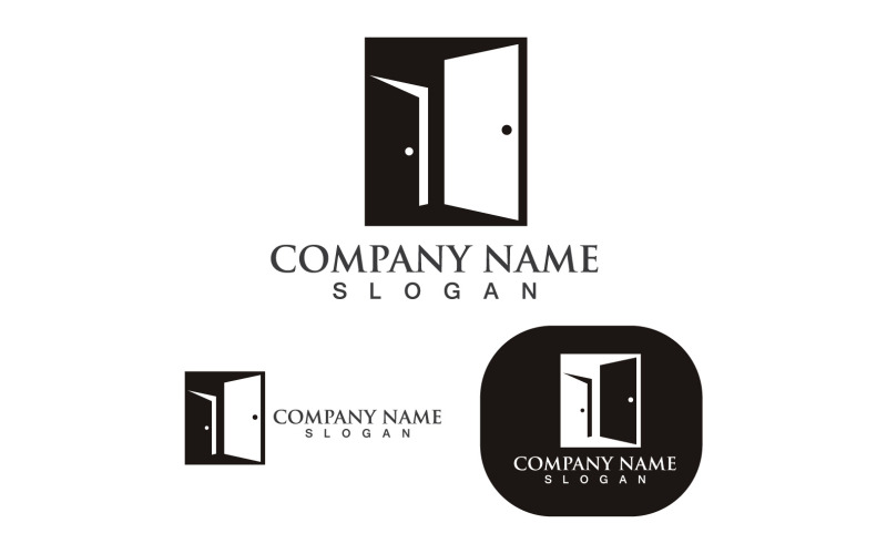 Logo de porte et modèle de vecteur de symbole V12