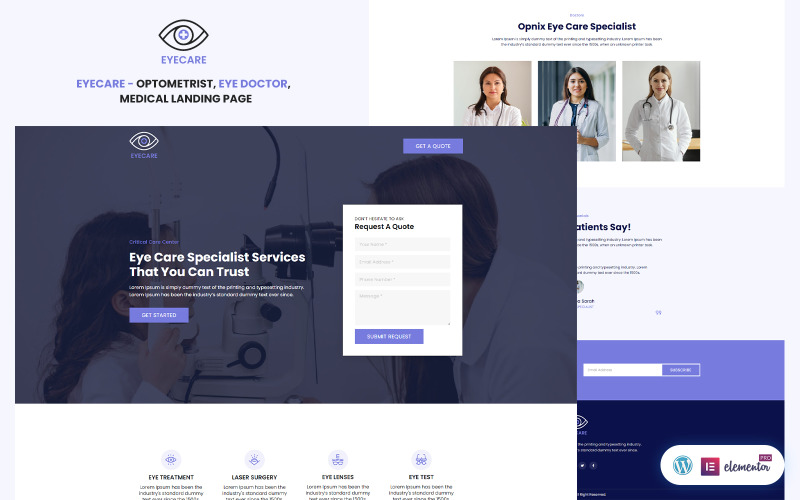 EyeCare - Eye Care Services Elementor Mall - TemplateMonster