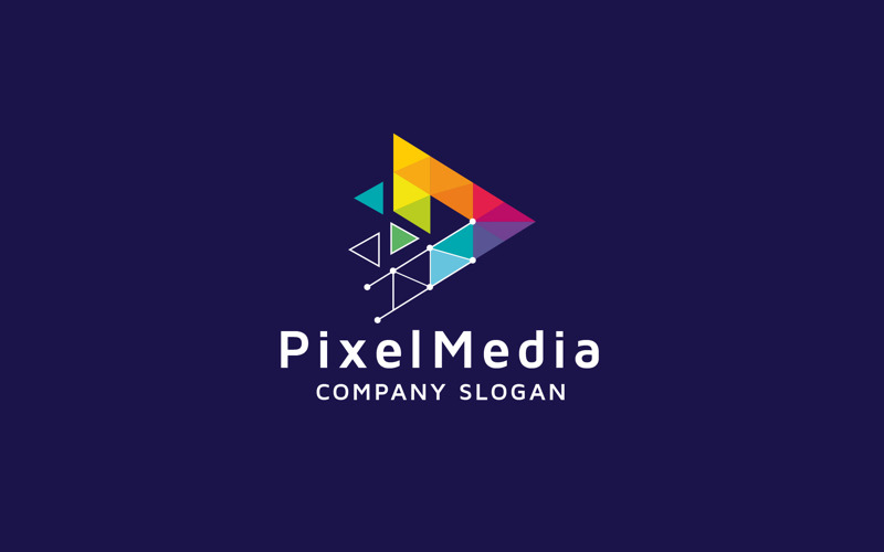 Professional Pixel Media Logo Template - TemplateMonster