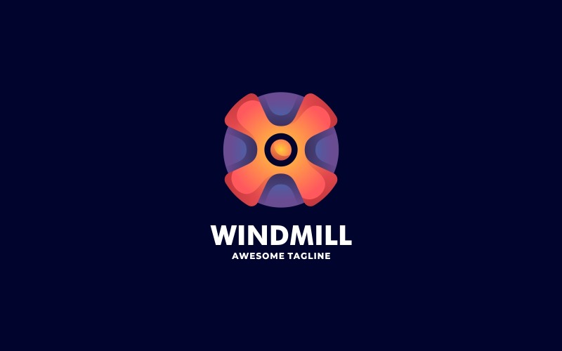 Windmill Gradient Colorful Logo Design - TemplateMonster