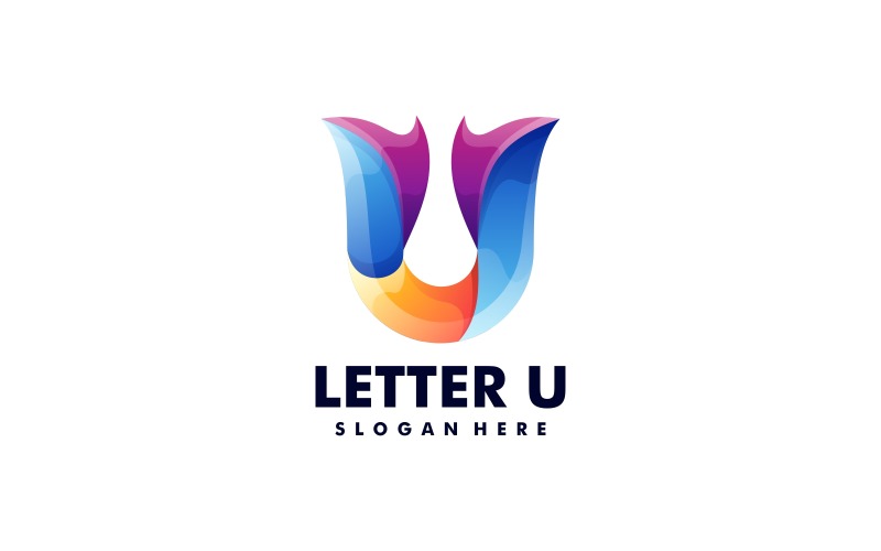 Litera U Gradient Kolorowe Logo Styl - TemplateMonster