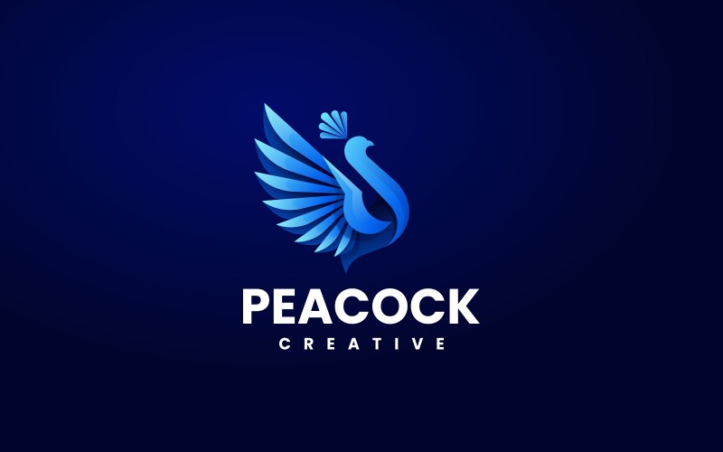Peacock Color Gradient Logo Template - TemplateMonster