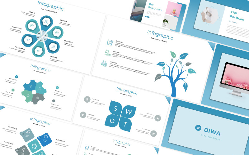 Modelo de Powerpoint Criativo Diwa #249135 - TemplateMonster