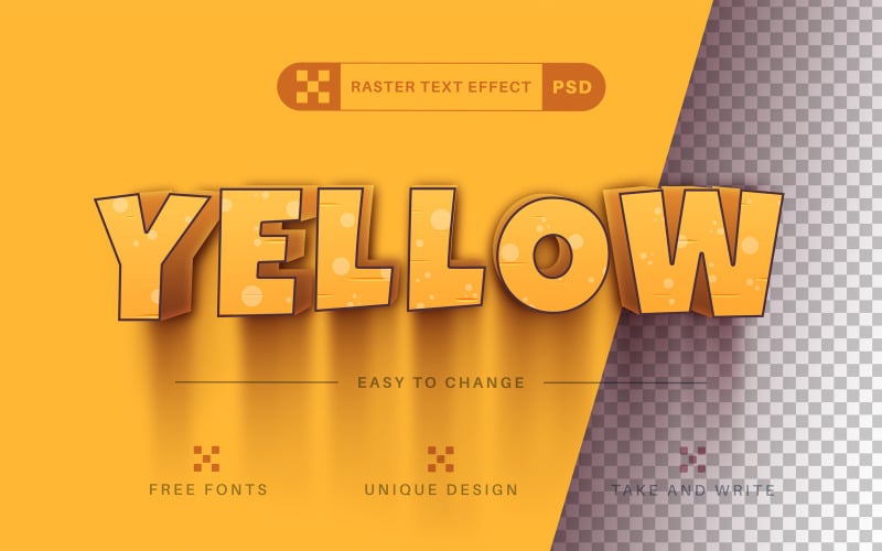 Honey Yellow - Editable Text Effect, Font Style, Graphics Illustration