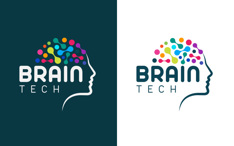 Ai Human Brain Technology Logo Design - TemplateMonster