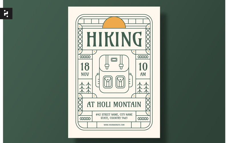 Mountain Hiking Flyer Set Template #249834 - TemplateMonster