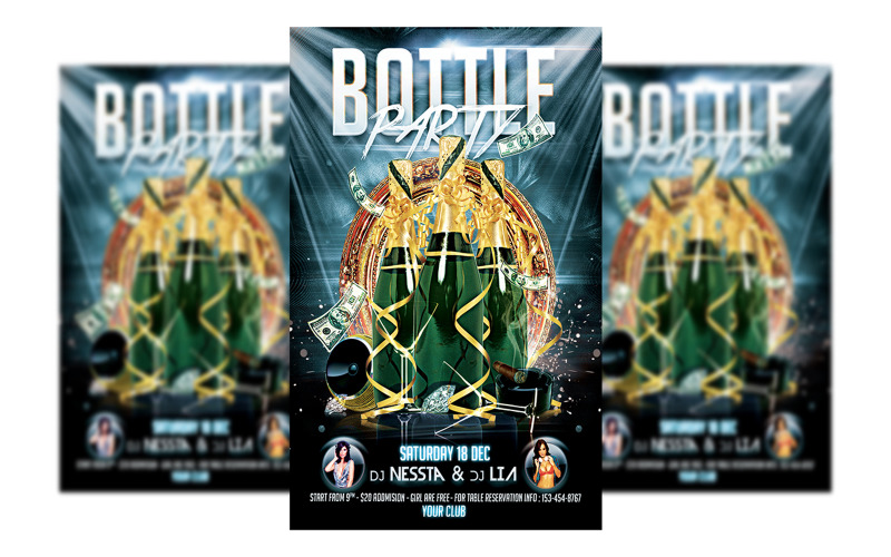 Bottle Party Flyer Template #249930 - TemplateMonster