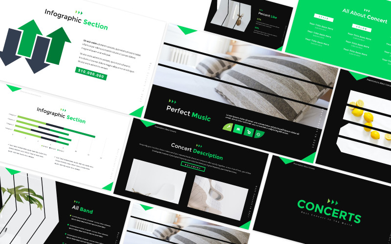Modèle Google Slides de concerts #250131 - TemplateMonster