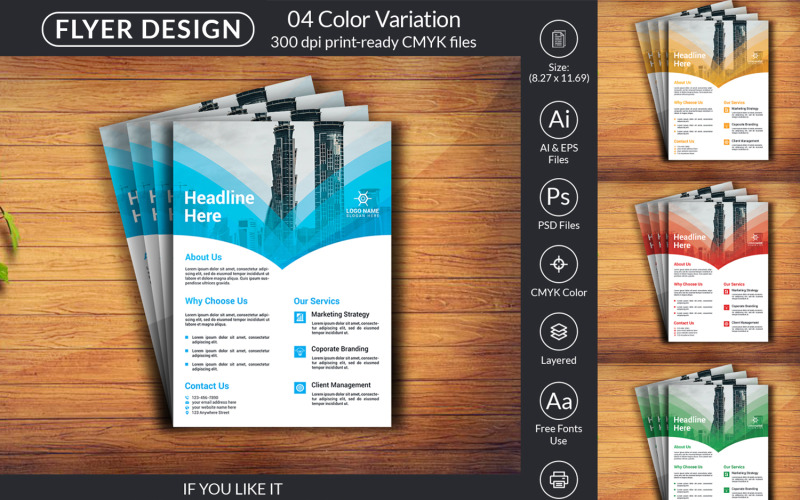 Creative Flyer Design Template #250868 - TemplateMonster