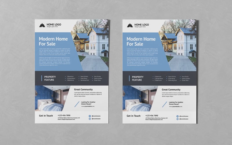 Modern Real Estate Flyer Templates #250836 - TemplateMonster