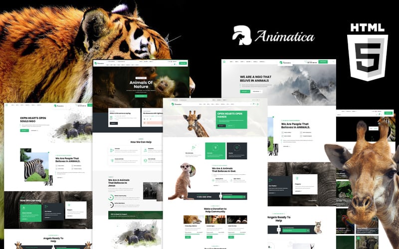 Animatica Animal Wild Life Modèle de site Web HTML5 à but non lucratif