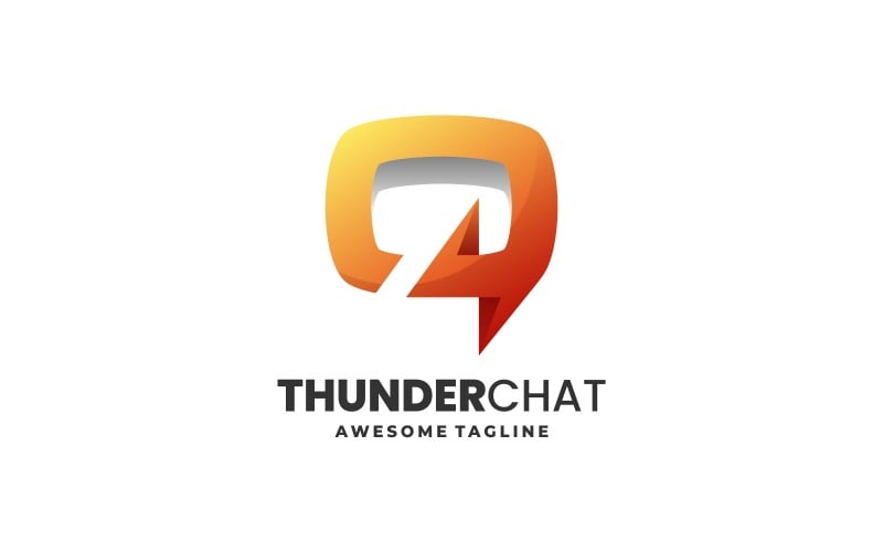 Thunder Chat Gradient Logo Style #251040 - TemplateMonster