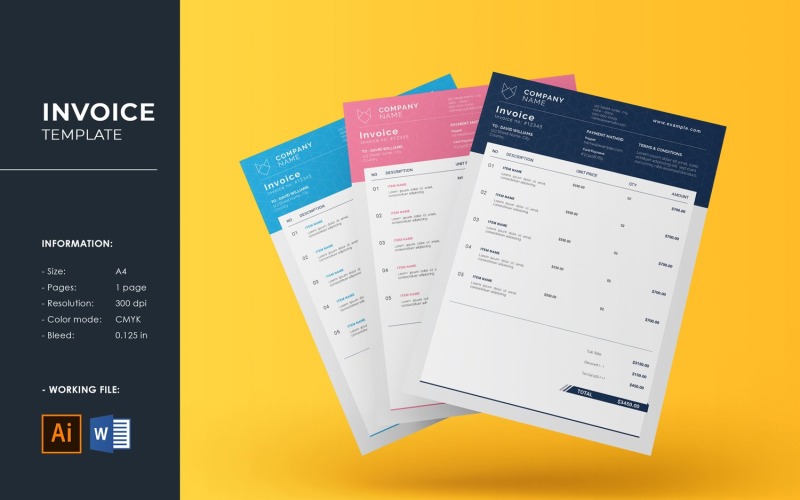 Creative Company Invoice Template #251487 - TemplateMonster