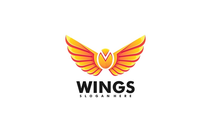Wings Color Gradient Logo Style #251830 - TemplateMonster