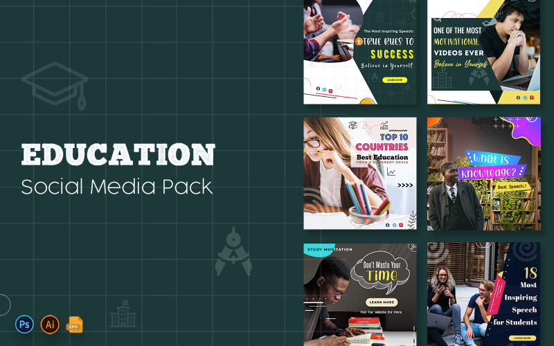 Education Instagram Post Templates #252027 - TemplateMonster