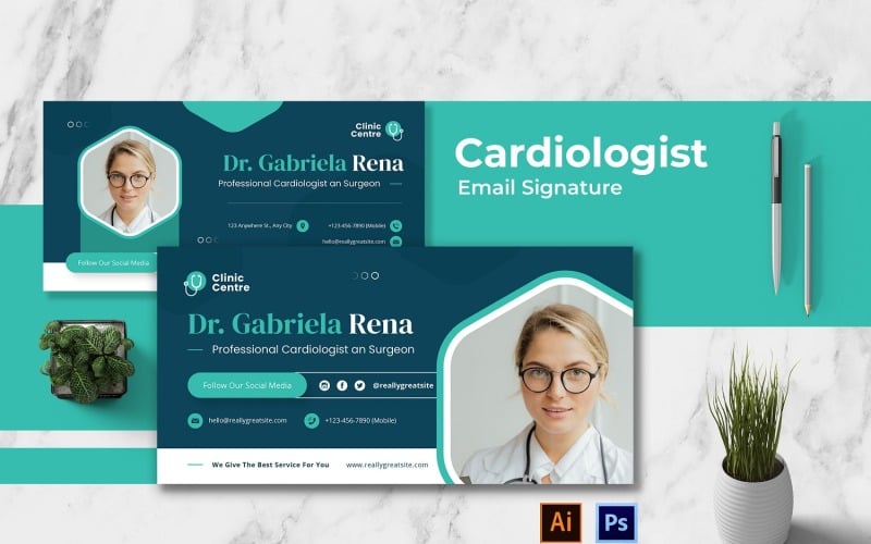 Professional Cardiologist Email Signature - TemplateMonster