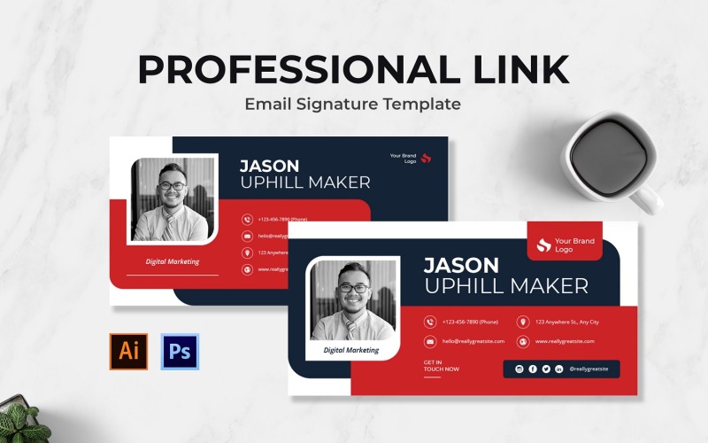 Professional Link Email Signature #252143 - TemplateMonster