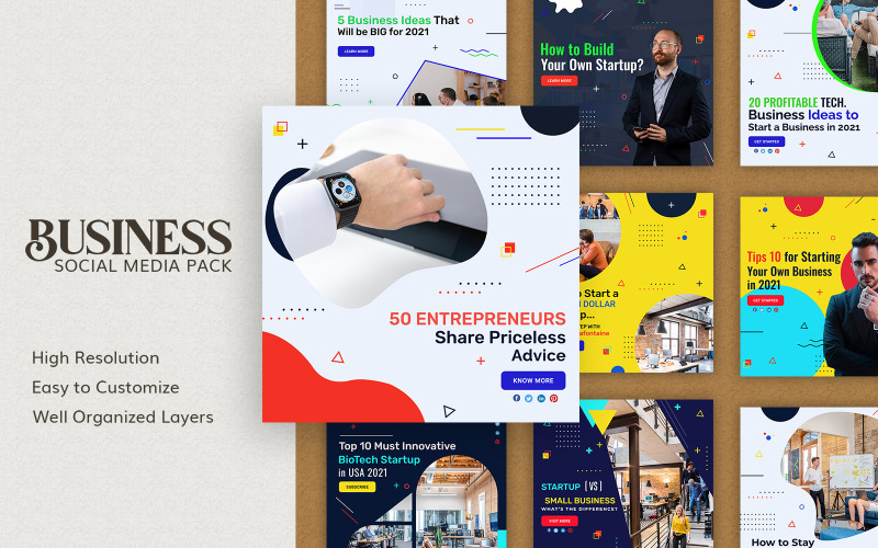 Startup Business Social Media Post Template - TemplateMonster