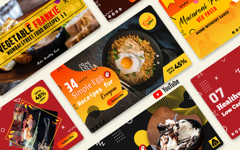 Food and Restaurant YouTube Thumbnails - TemplateMonster