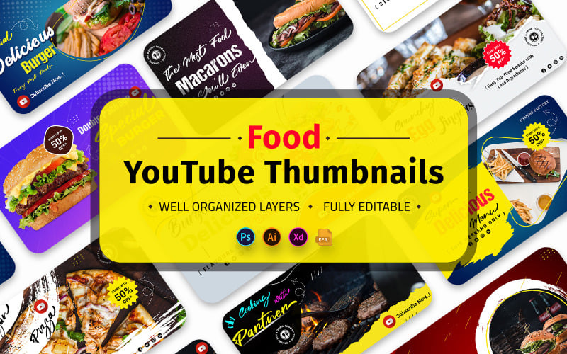 Cooking and Food YouTube Thumbnails #252475 - TemplateMonster