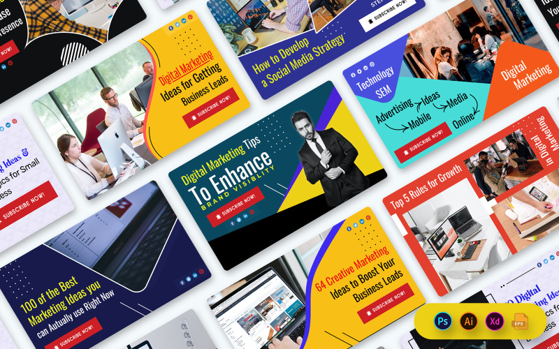 Digital Marketing YouTube Thumbnails - TemplateMonster