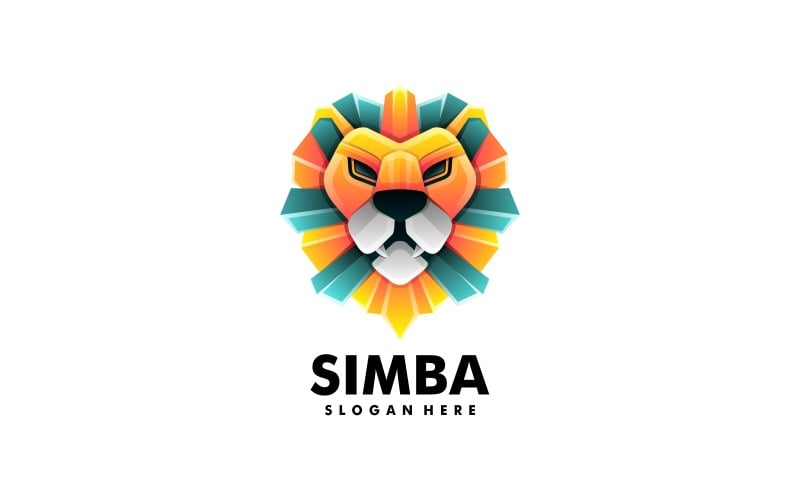 Simba Lion Gradient Colorful Logo #252468 - TemplateMonster