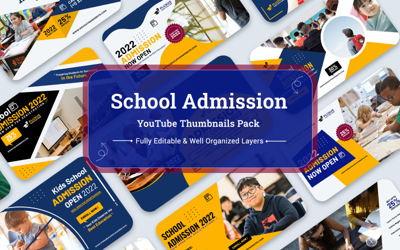 School Admission Youtube Thumbnails #252504 - TemplateMonster