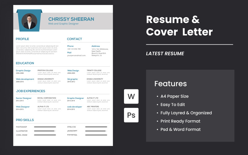 Smart CV and Resume Design #252512 - TemplateMonster