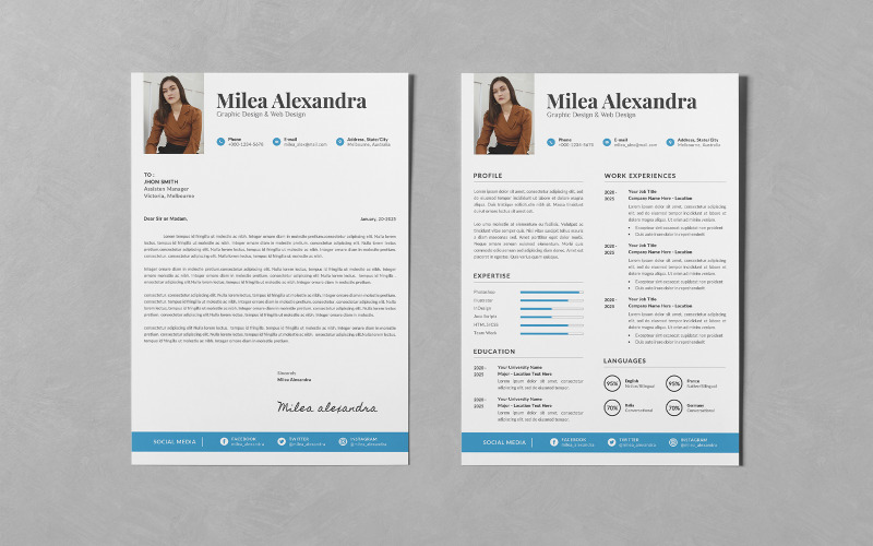 Clean Minimalist Design Resume CV Templates - TemplateMonster